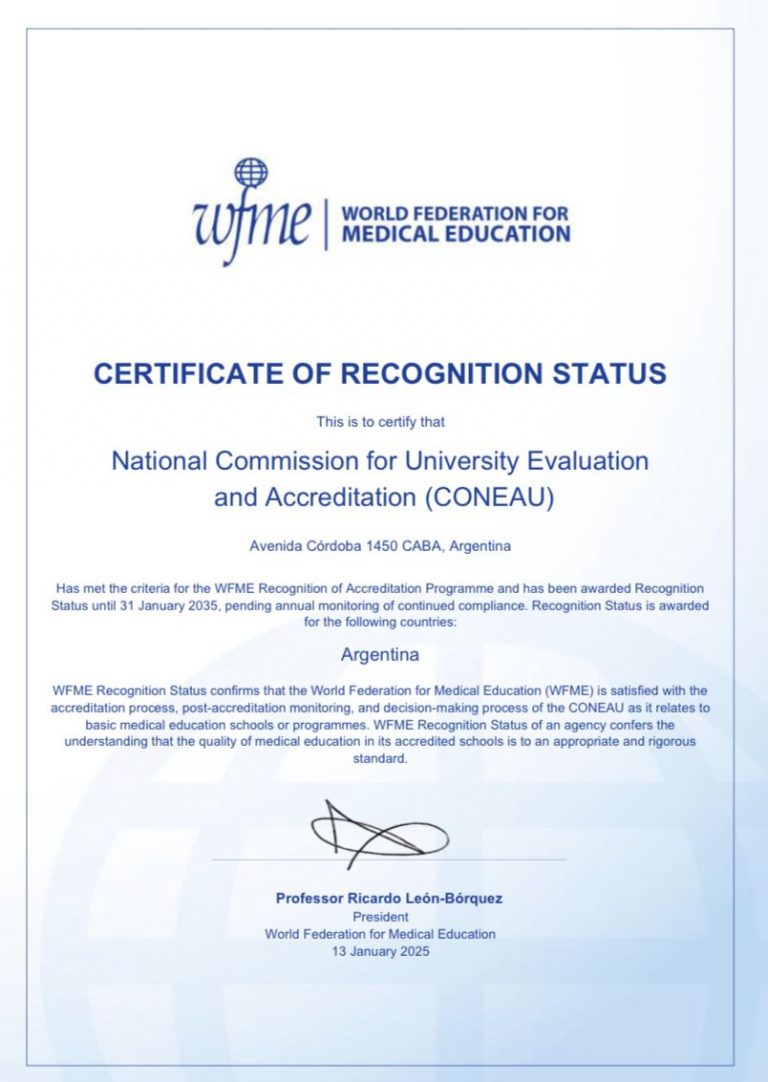 CONEAU obtiene el reconocimiento internacional de la World Federation ...